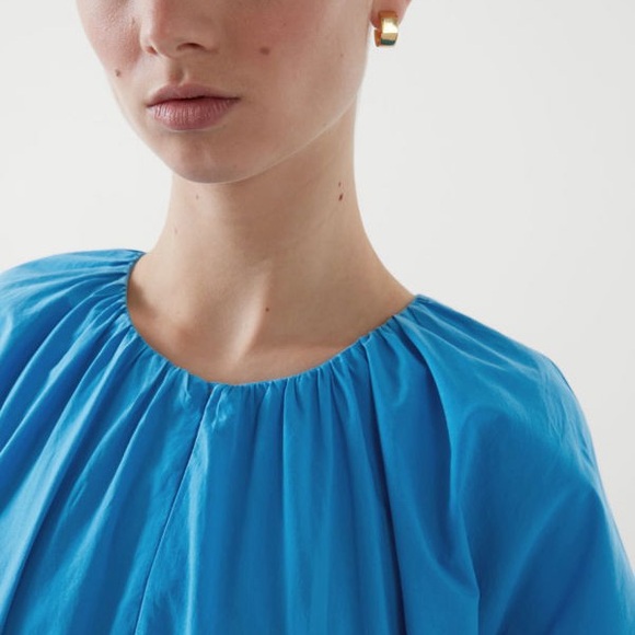 COS | Dresses | Cos Blue Cotton Maxi Dress | Poshmark